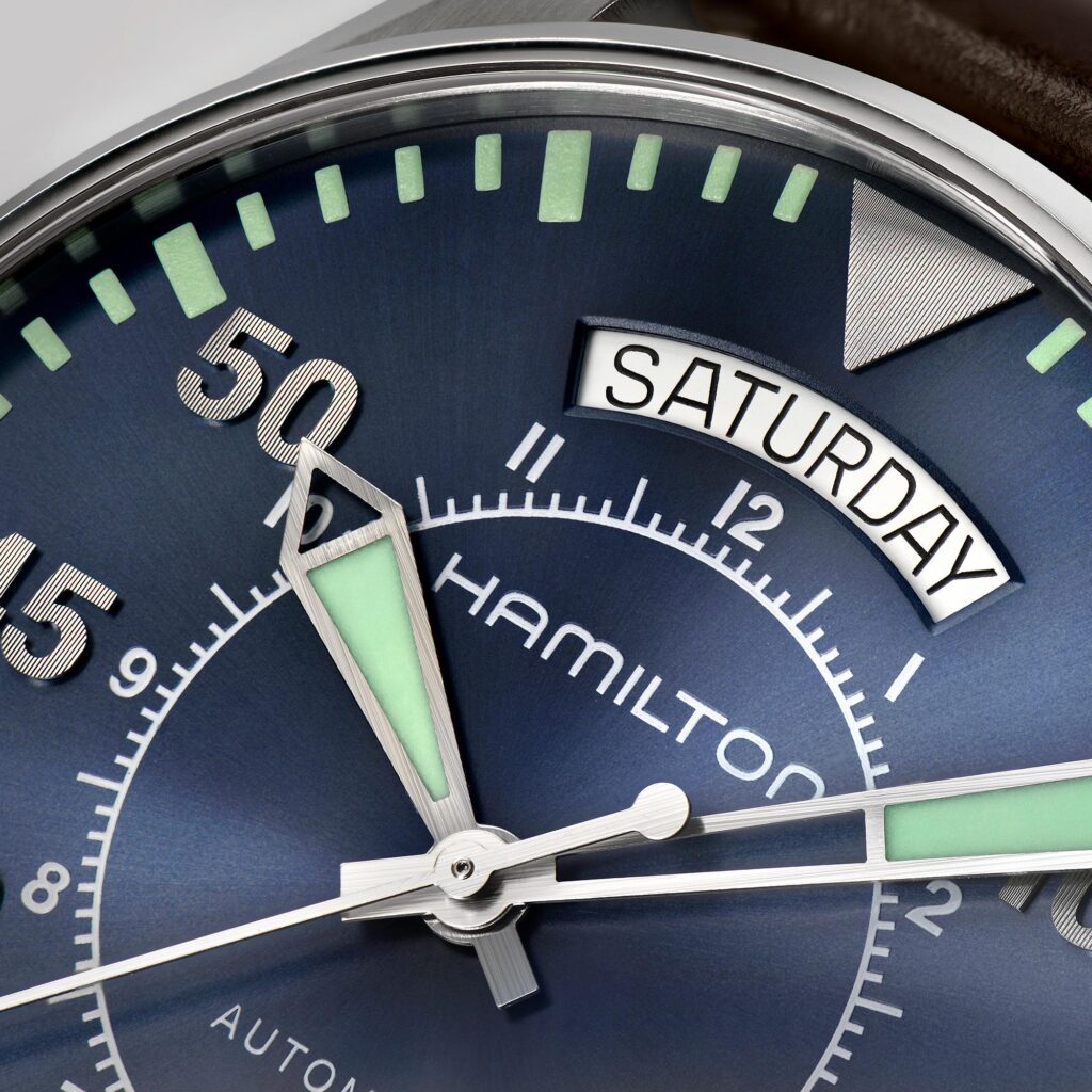 Hamilton Khaki Aviation Pilot Blue Day Date H64615545 - Corvus
