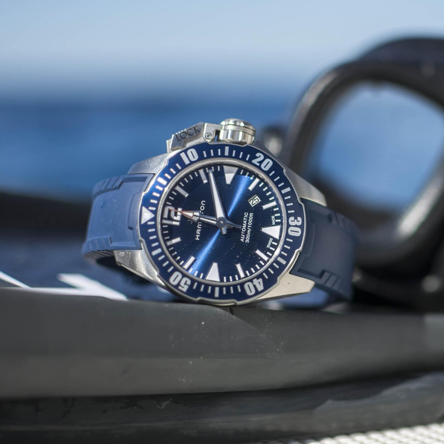 Hamilton Khaki Navy Frogman Blue Automático H77705345 - Corvus