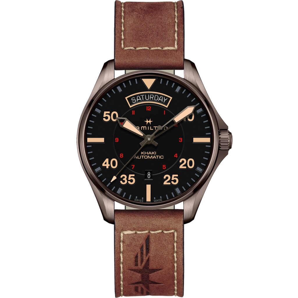Hamilton Khaki Aviation Pilot Day Date Brown H64605531 - Corvus