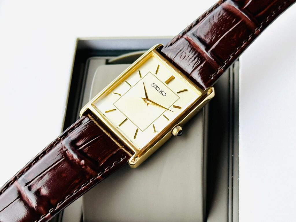 Seiko Square Classic Tank Gold Brown SWR064 - Corvus